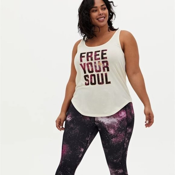 torrid | Tops | Torrid Free Your Soul Ivory Wicking Active Tank 4x ...